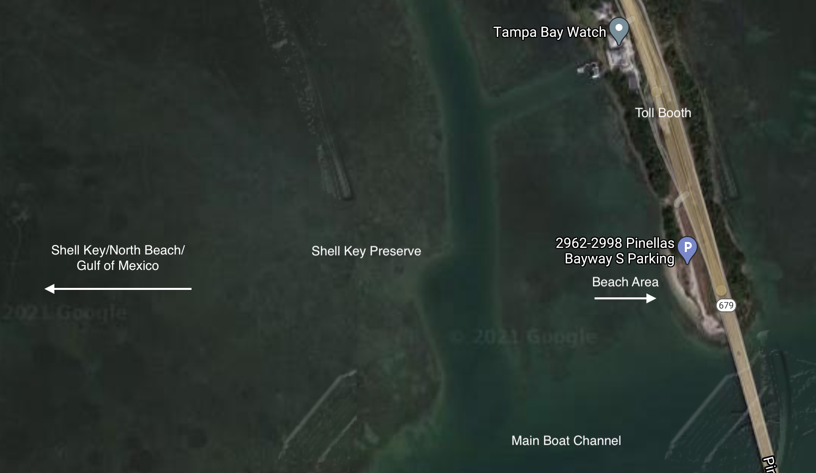 75¢ Toll/Shell Key Preserve (W/SW/NW) | Tampa Bay Windsurfing